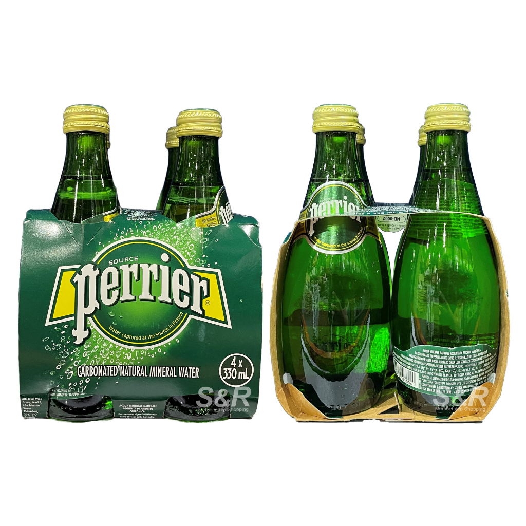 Perrier Original Carbonated Natural Mineral Water (330mL x 4pcs ...