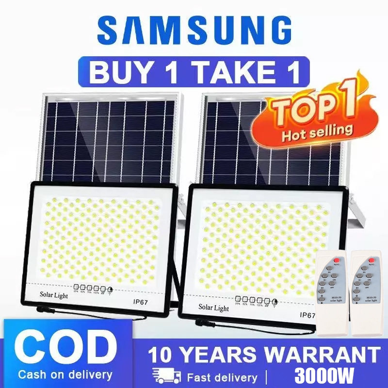 BUY 1 TAK 1 SAMSUNG 3000W Solar Light Outdoor Waterproof Sensor Lights ...