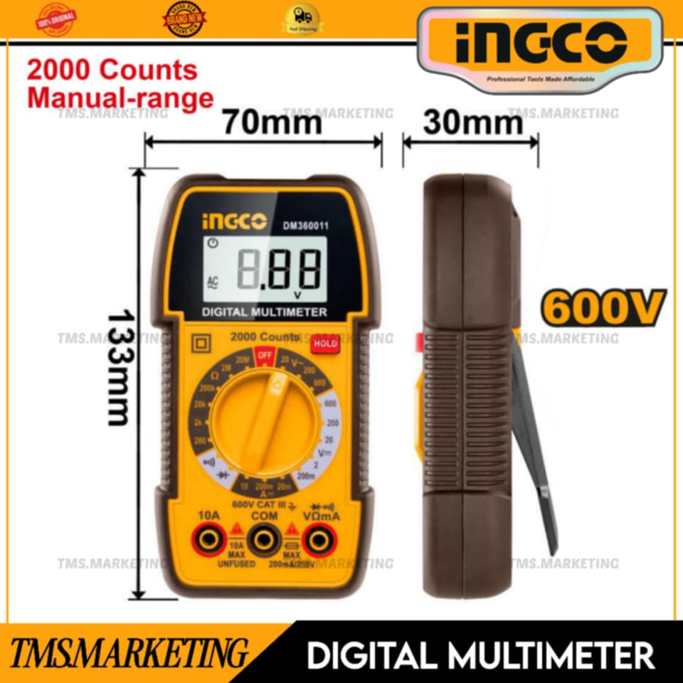 INGCO 600V Digital Multimeter DM360011 | Shopee Philippines