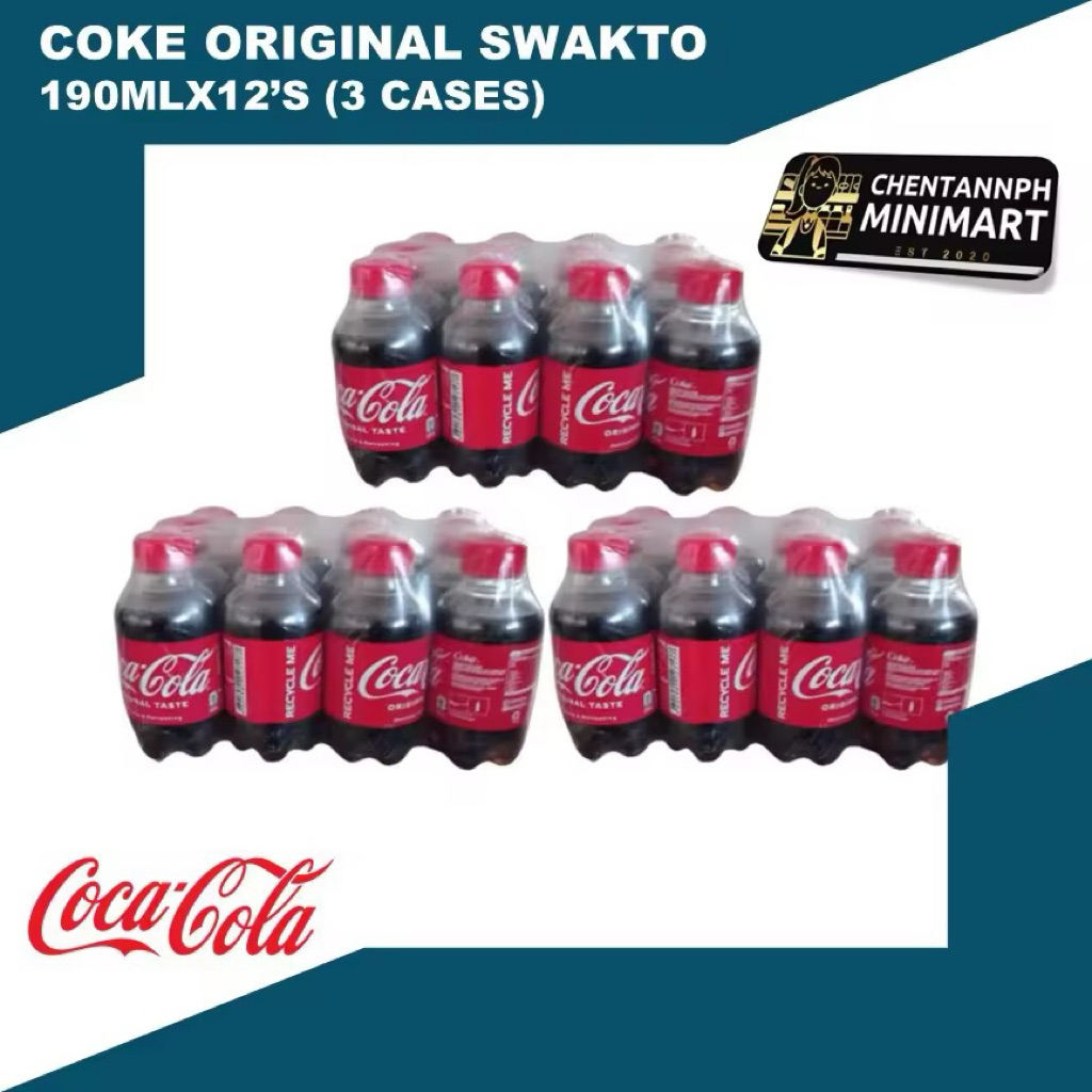 (3 CASES) COCA-COLA Swakto COKE Original Taste Softdrinks Beverages ...