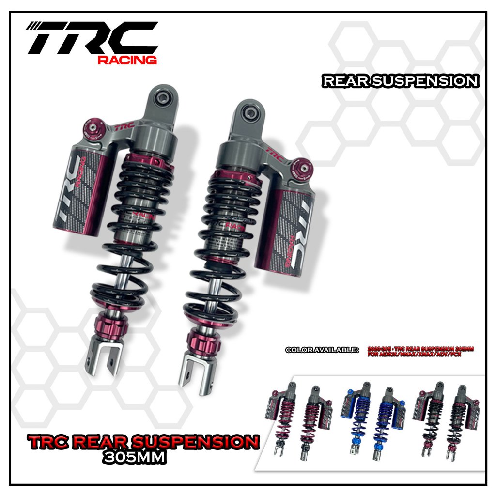 TRC Racing RACETECH-SERIES FULLY ADJUSTABLE 305MM REAR SHOCK SUSPENSION ...
