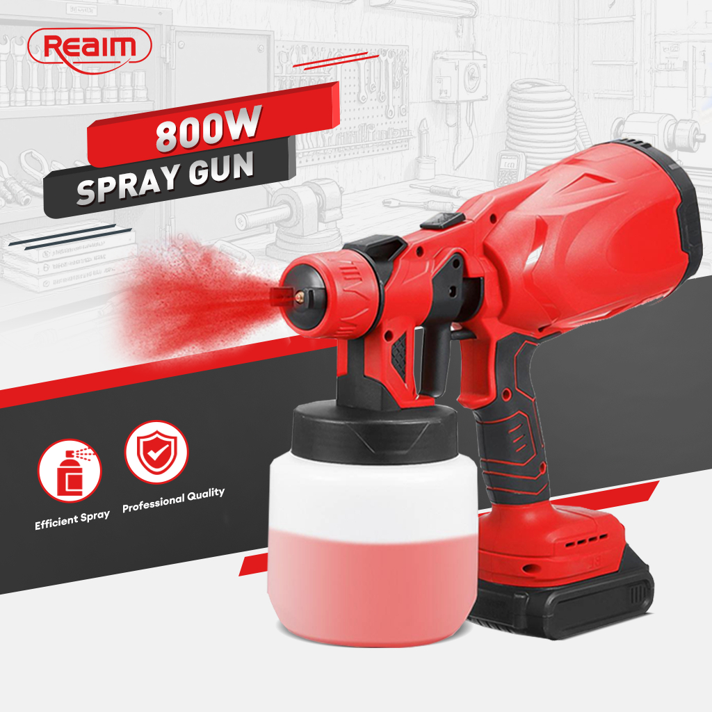 REAIM Electric Spray Gun Cordless Paint Spray Paint Machine Portable ...