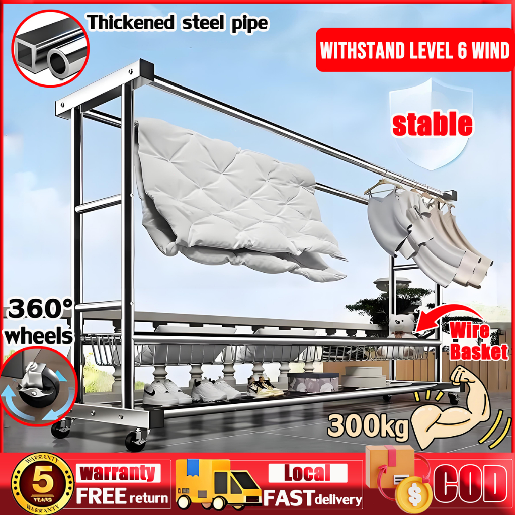 Windproof Clothes Drying Rack Sampayan Ng Damit Heavy Duty Steel ...