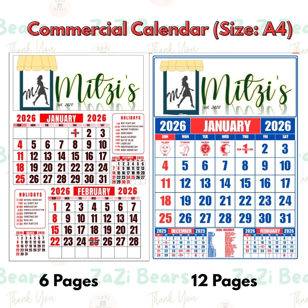 Photo Calendar Sintra/Calling Card | Shopee Philippines