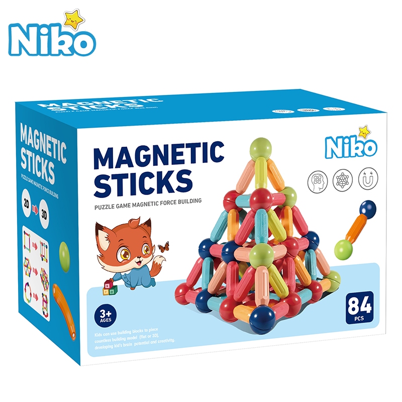 NIKO 84pcs Magnetic Building Blocks Big Size Magnetic Sticks Early ...
