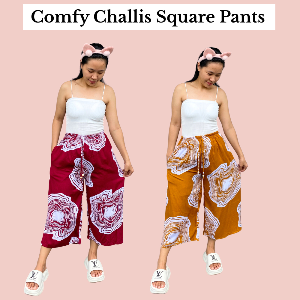 Buy 1 Take 1 Challis Wide Leg Square Pants for Women fits Small to ...
