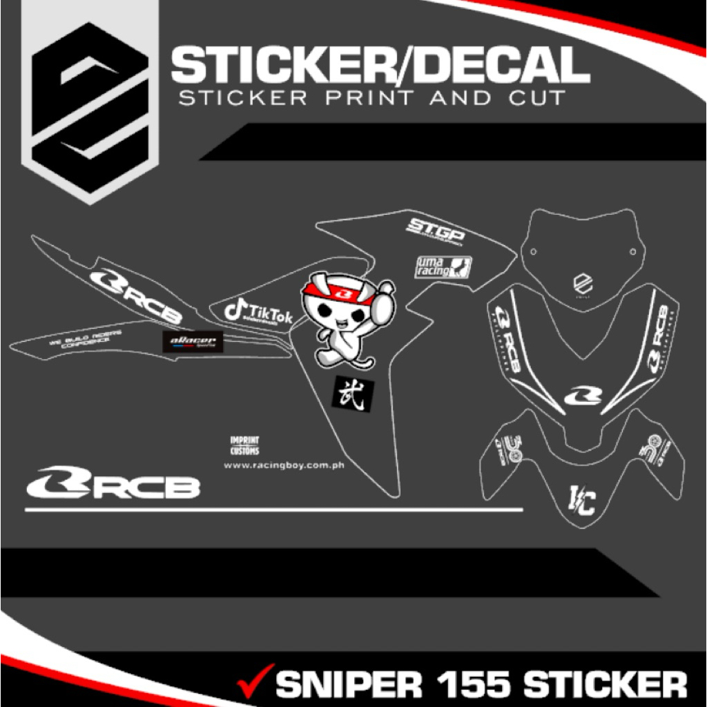 Premium ST.GP Racing Inspired Cut Out Decal Kit for Yamaha Sniper 155 ...