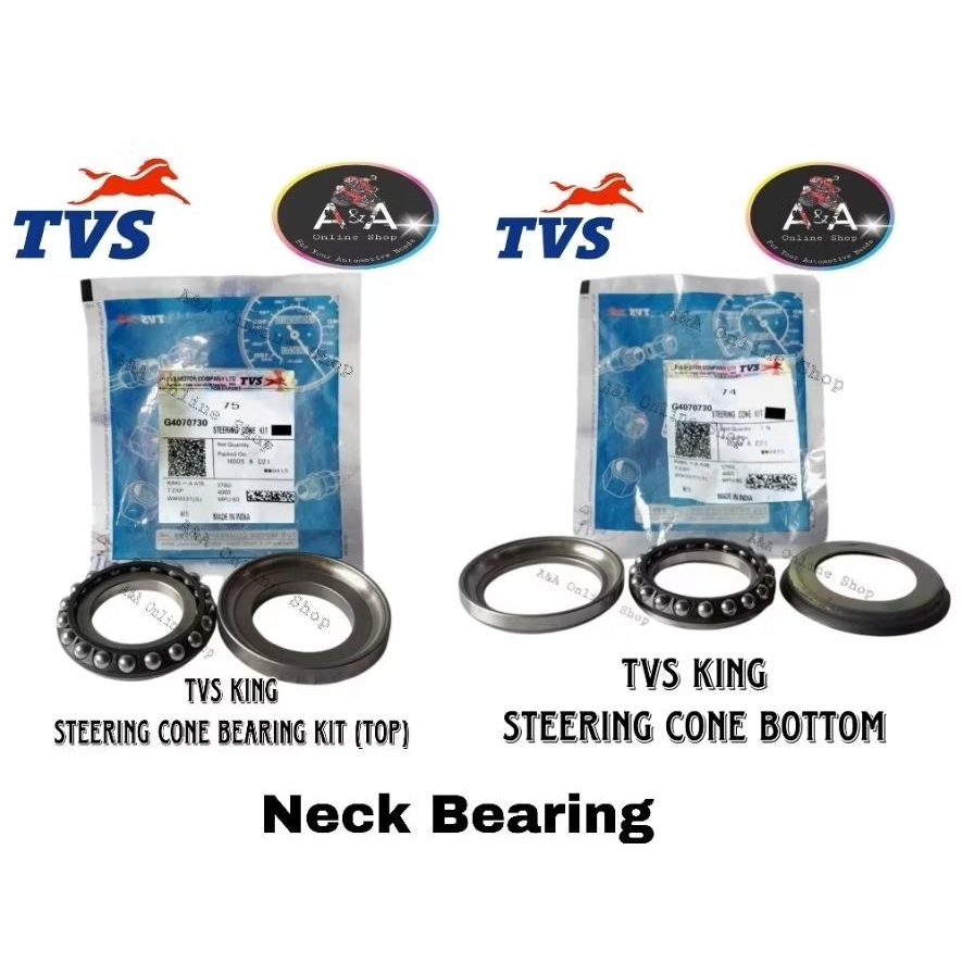 TVS King Neck Bearing TOP/Bottom Stearing Cone Kit | Shopee Philippines