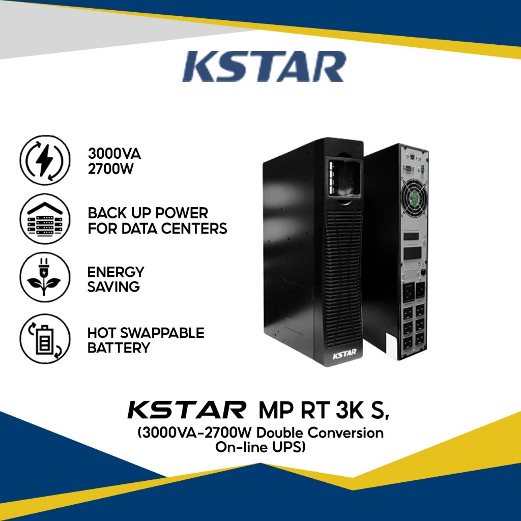 KSTAR On-line UPS 3000VA-2700W Uninterruptible Power Supply, MP RT 3k S ...