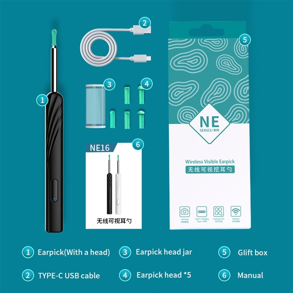 Bebird Wifi Smart Visual Ear Cleaner Endoscope Earpick Otoscope Ear Wax ...