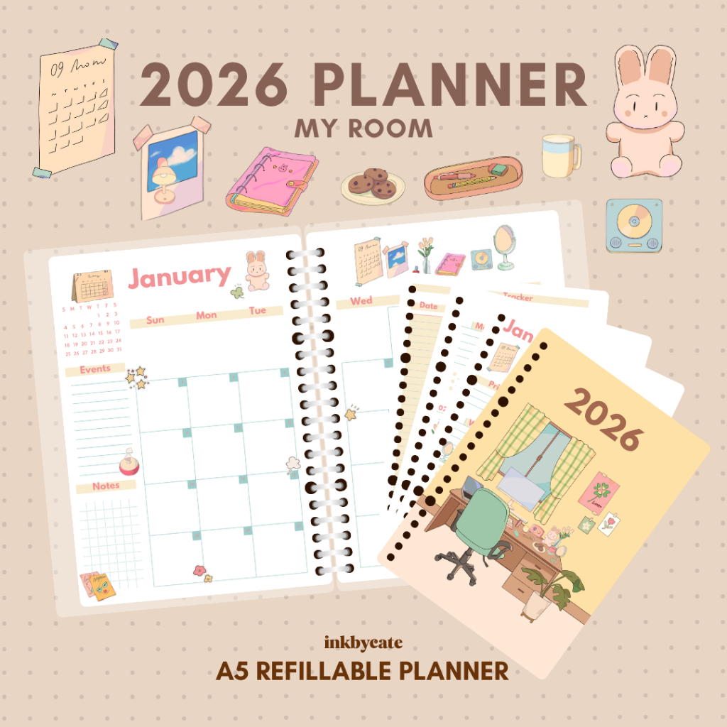 2026 MY ROOM PLANNER JOURNAL | A5 Refillable Loose Leaf | Ink by Cate ...