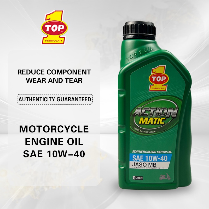 Top1 ACTION MATIC 10W-40 for Scooter Top1 MC Synthetic 4T Motorcycle ...