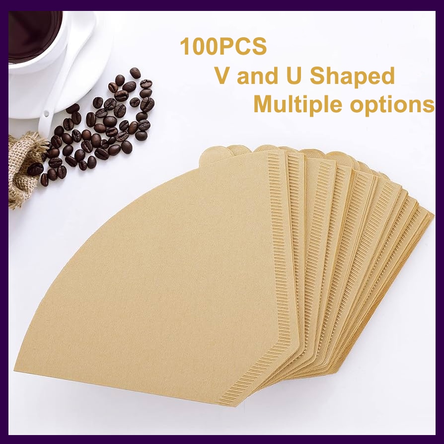 U and V Shaped Coffee Paper Filters natural Coffee Filters Tea Bag Hand ...