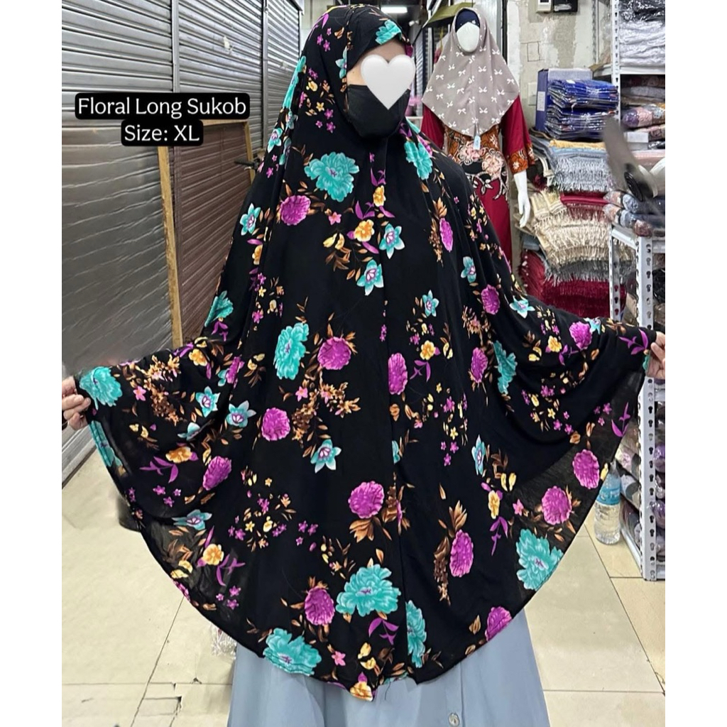 XXL / XL FLORAL LONG HIJAB SUKOB FOR MUSLIMAH HIJAB | Shopee Philippines
