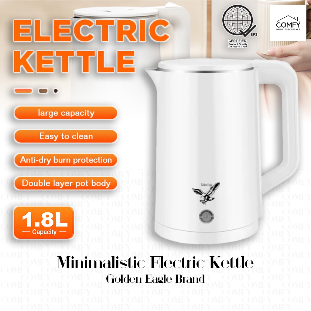 (1.8L Capacity) Golden Eagle Stainless Steel Minimalistic White Rapid ...