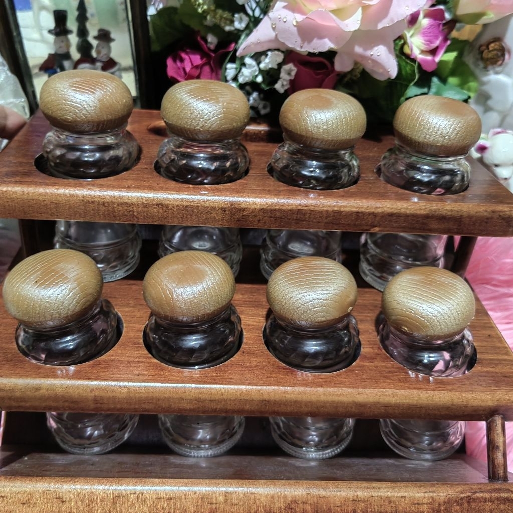 Billi glass spice jar set withwooden rack 8 pcs | Shopee Philippines