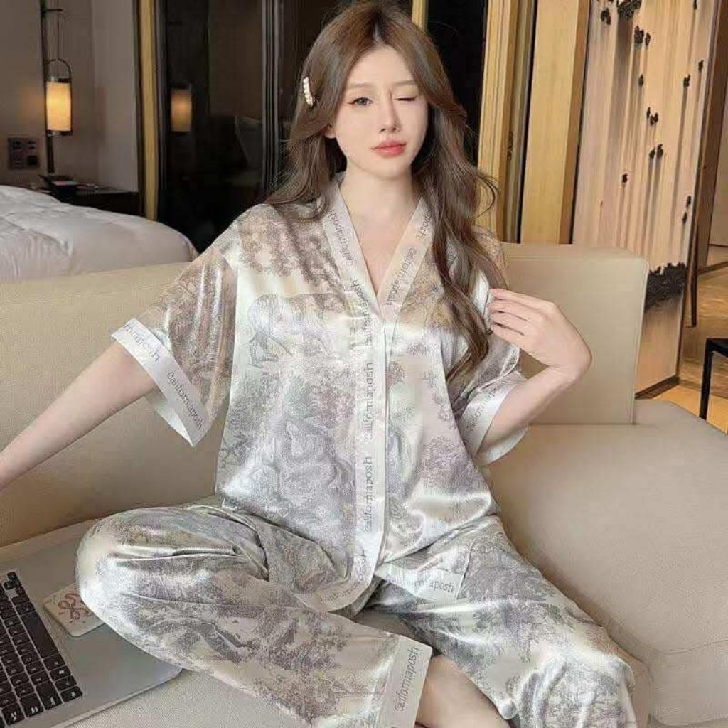 Nc Fashion Silk Terno Pajama | Shopee Philippines
