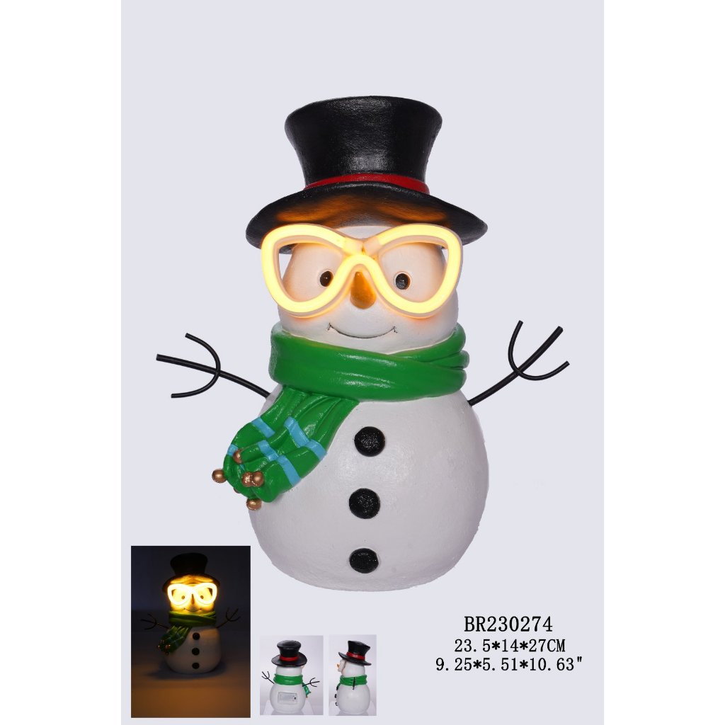 Christmas Snowman With LED Neon Light Resin 10.6 Inches | Shopee ...