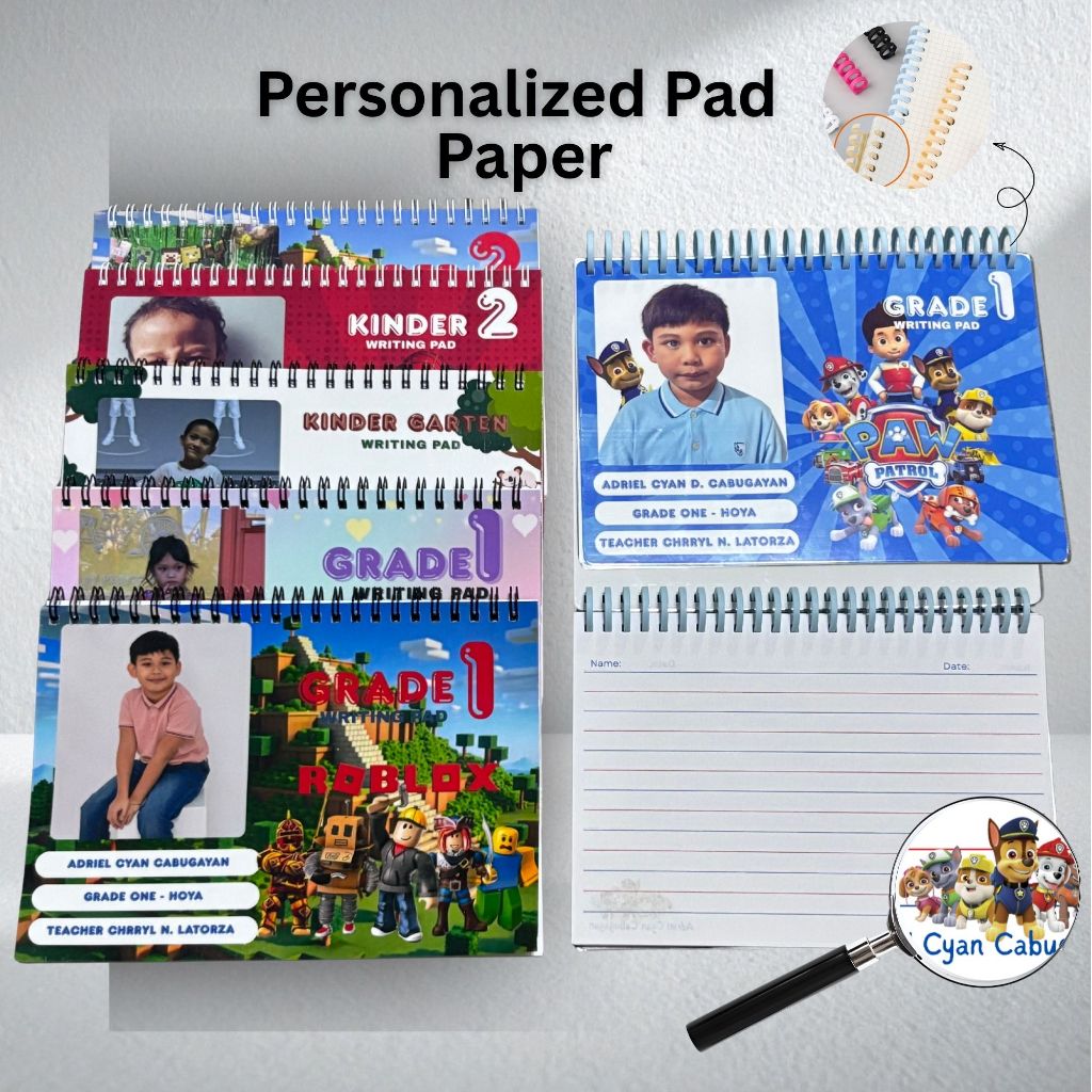 LAMINATED REFILLABLE PERSONALIZED PAD PAPER (GRADE 1-2-3/KINDERGARTEN ...