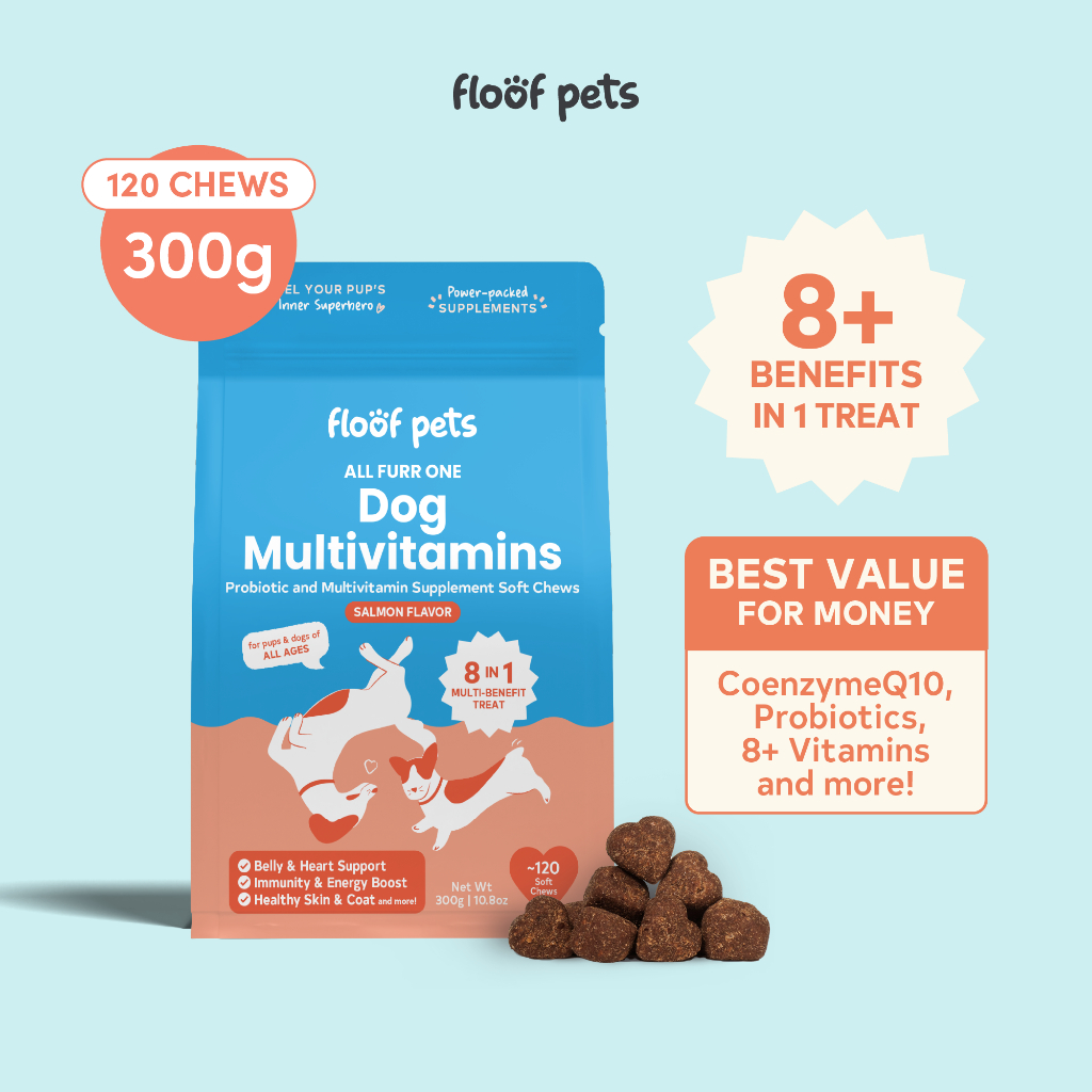 Floof Pets 8-in-1 Dog Multivitamins 120 Chews (300g) Pet Supplement ...