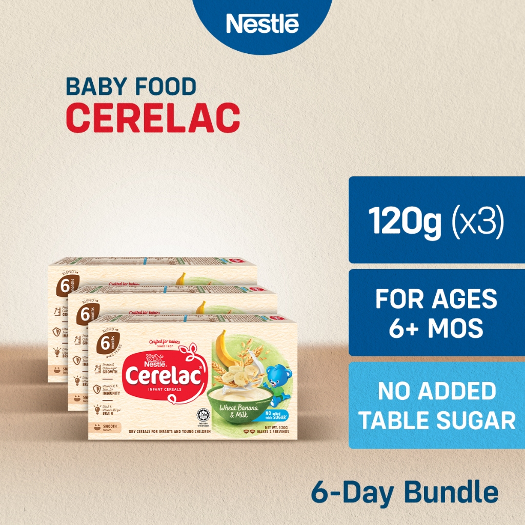 Cerelac Wheat Banana & Milk (No-Added Table Sugar) Infant Cereals Baby ...