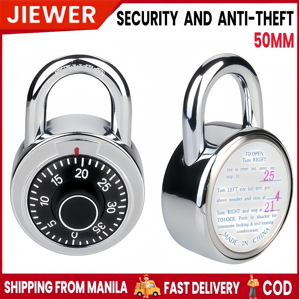 Portable Combination Lock Digit Dial Password Heavy Duty Stainless ...