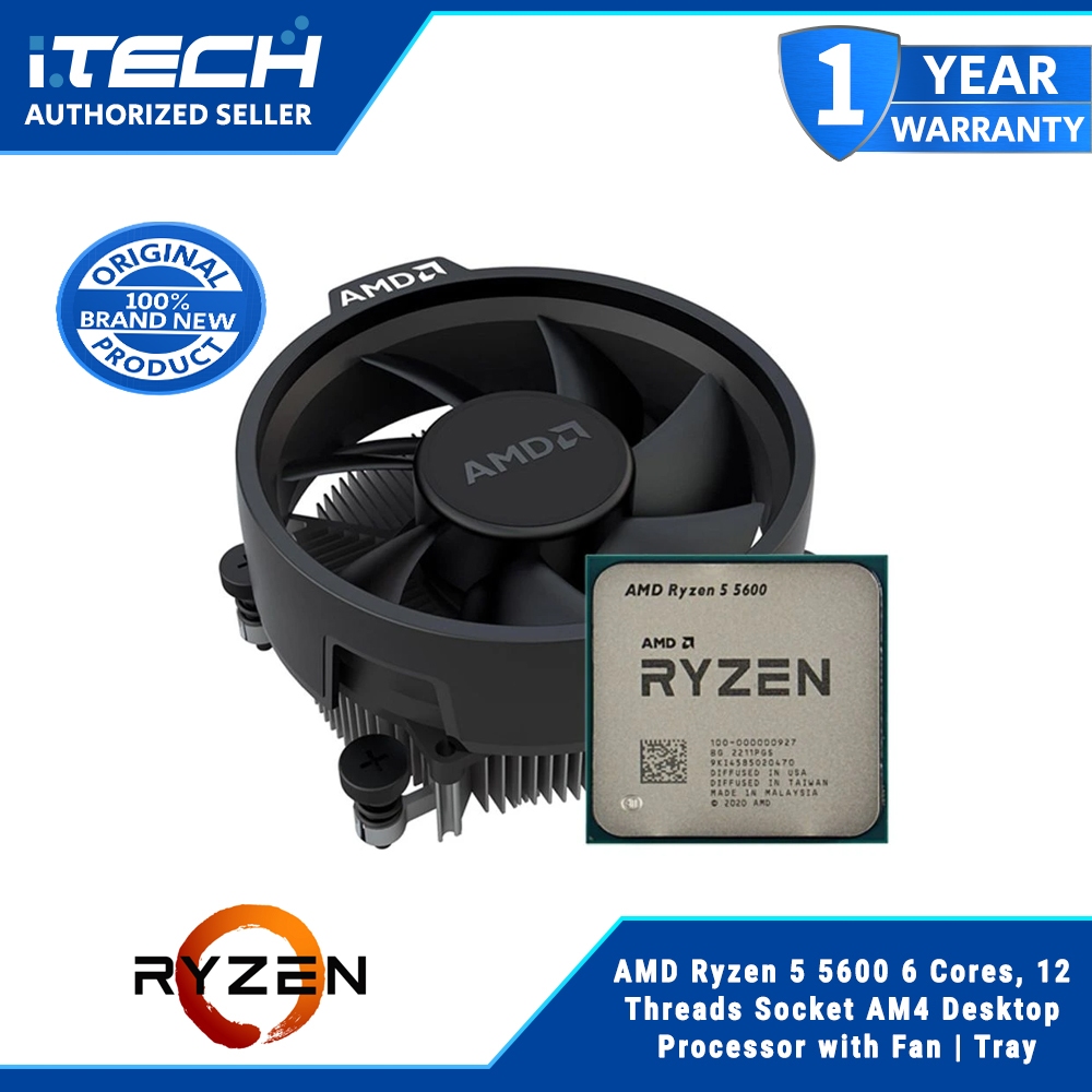 AMD Ryzen 5 5600 6 Cores, 12 Threads Socket AM4 Desktop Processor with ...