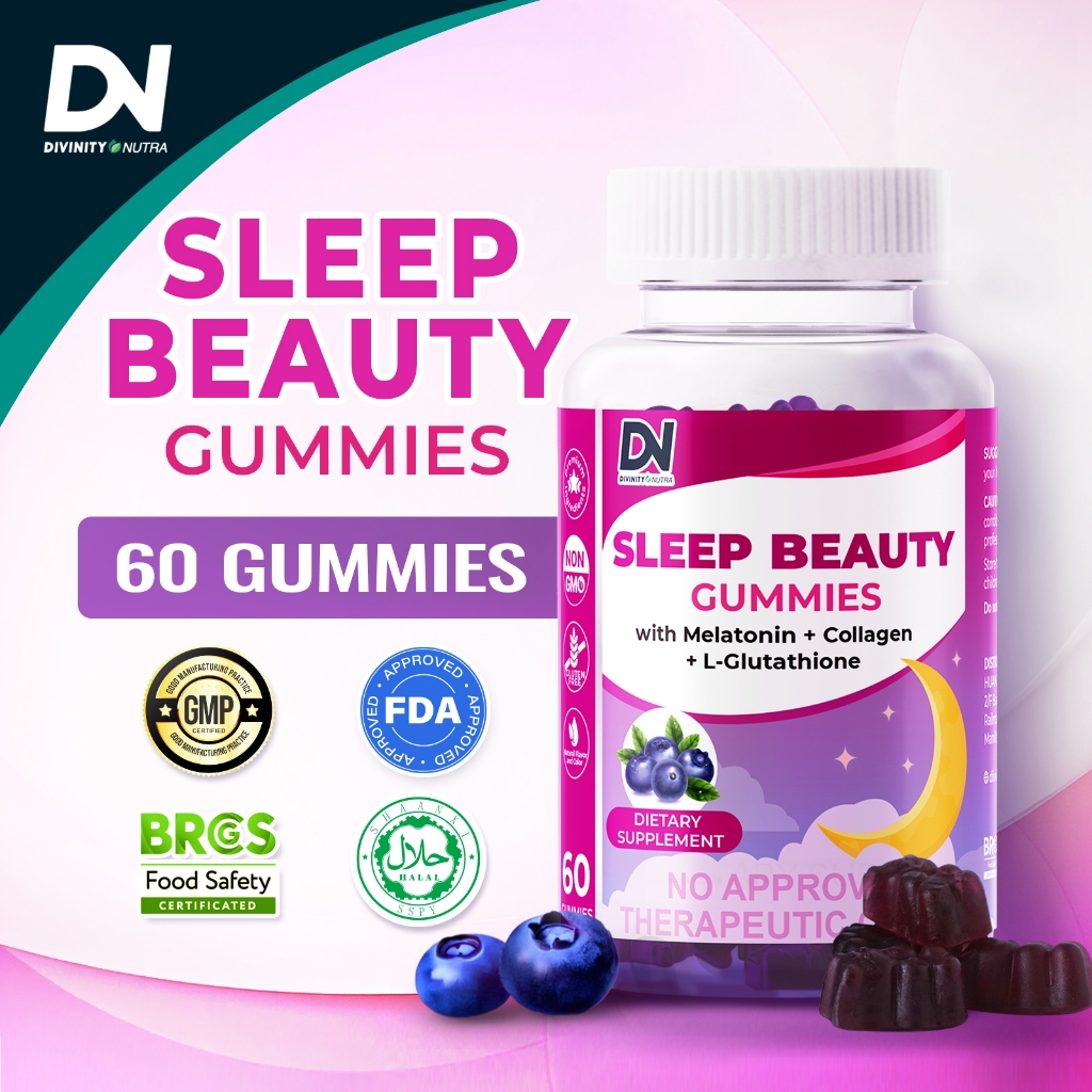 DN Sleep Beauty Melatonin Collagen Gummies Relax Sleep Support, Glowing ...