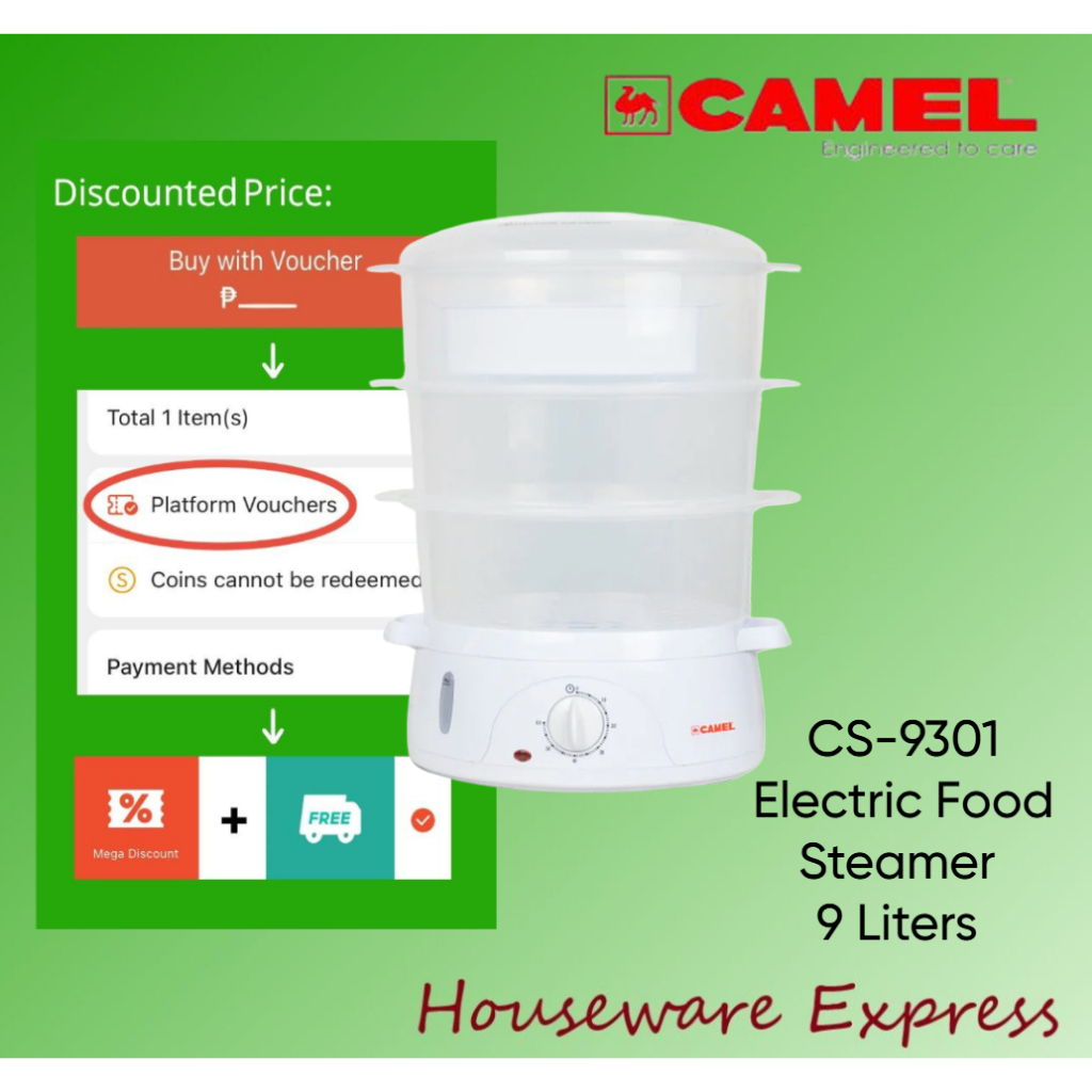 Camel CS9301 Electric Food Steamer CS-9301 3-Tier 9L (Houseware Express ...