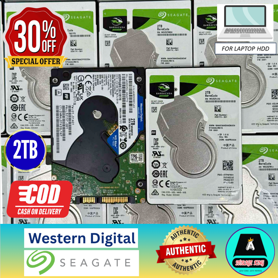 Western Digital 2TB Internal Hard Drive HDD 2.5 Inch Sata For PC ...