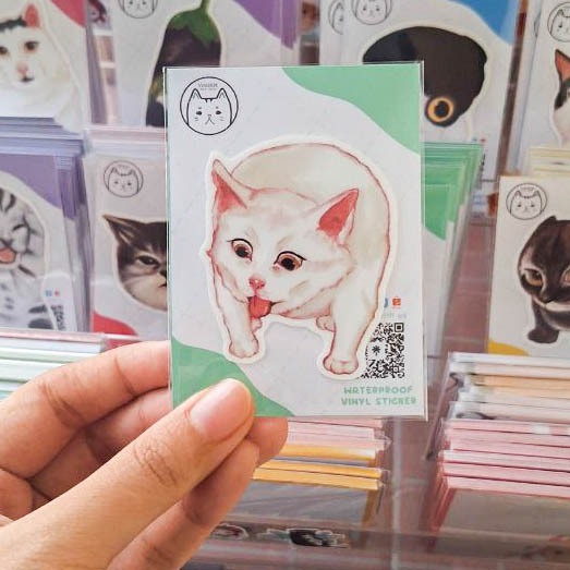 Bleugh Cat Waterproof Sticker Flake by yangdere | Shopee Philippines