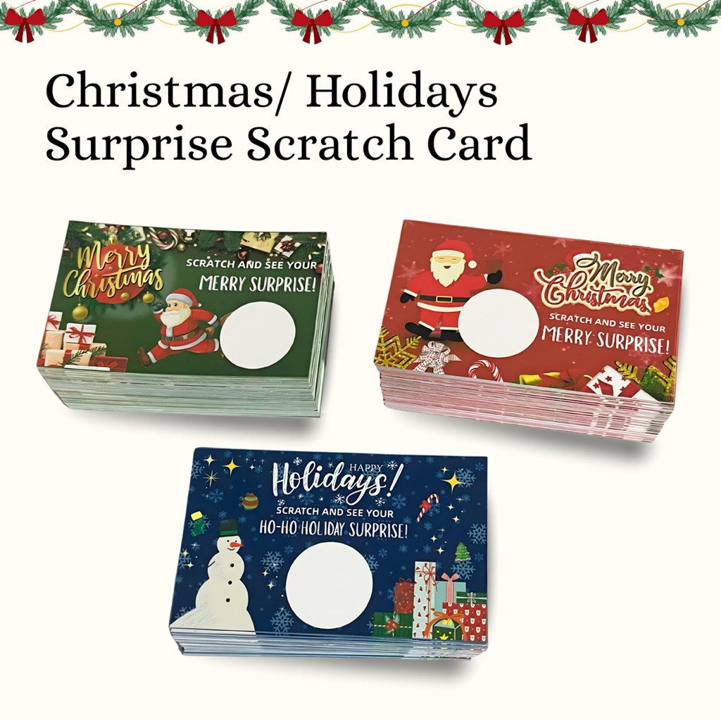 20 Sheets DIY Christmas/ Holidays Scratch Gift Card – DIY Surprise Card ...