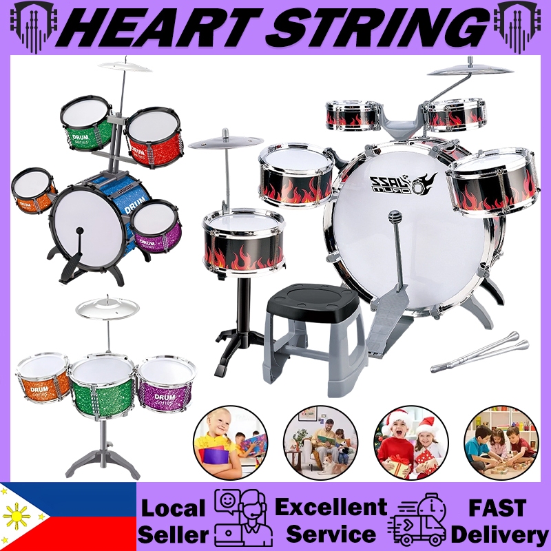 HeartString Jazz Drum Sets for Kid Boys Girls Percussion Music ...