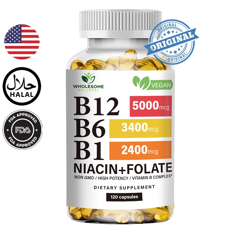 Vitamin B12 5000mcg with B6, Methylcobalamin for Energy Metabolism ...