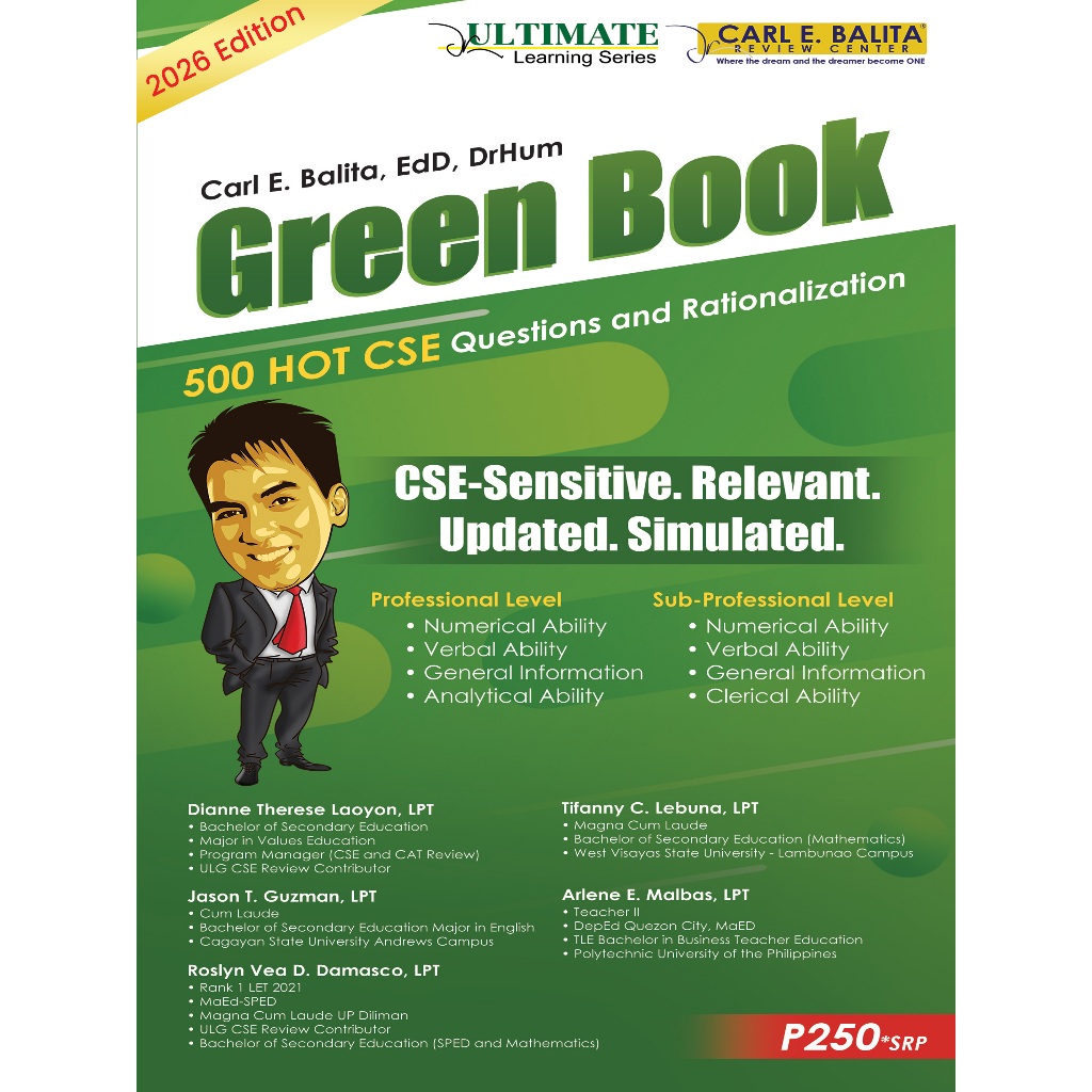 CBRC Green Book Reviewer for CSE Civil Service Exam 2026 edition ...