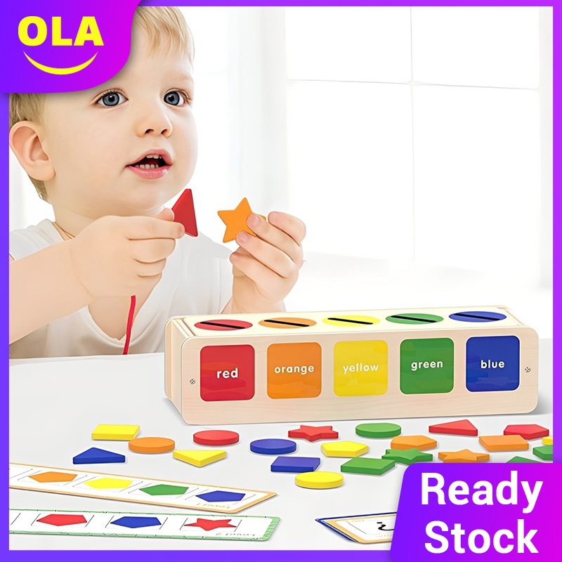 Wooden Sorting Toys Montessori Color & Shape Sorter Class Activity ...