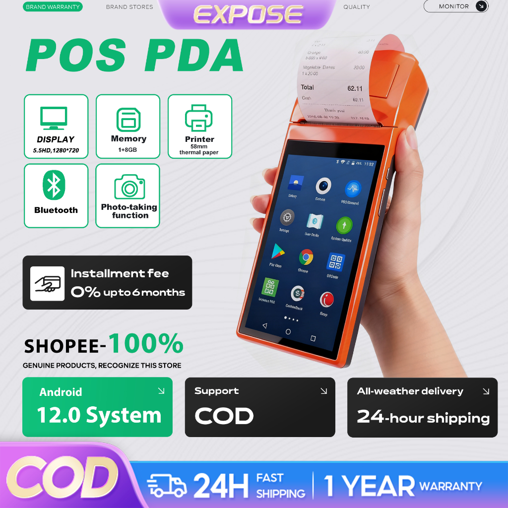 PDA POS Printer Terminal Thermal Handheld Bluetooth Printer 58mm ...