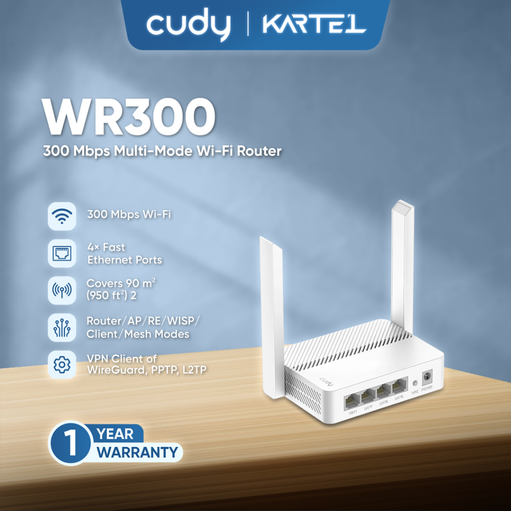 Cudy WR300 300 Mbps Multi-Mode Wi-Fi Router | Shopee Philippines