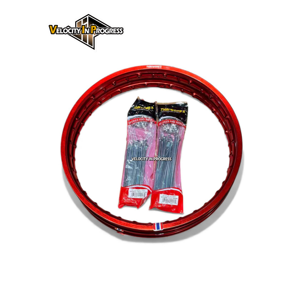 Thaiworkz Rim Set Pair 2pcs (930 GRAMS) With ORDINARY Spoke 10x161 ...
