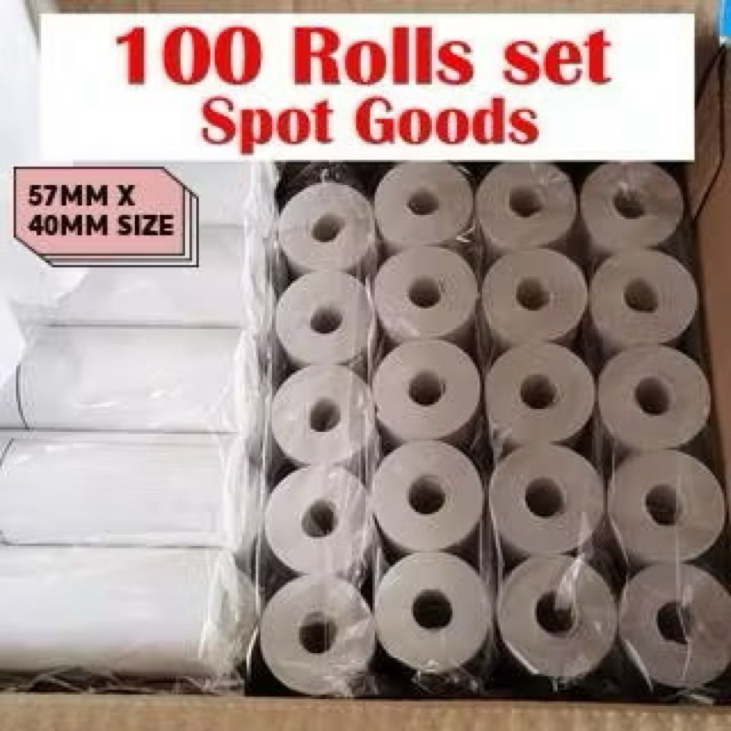 100 rolls 50mm*40mm thermal paper | Shopee Philippines
