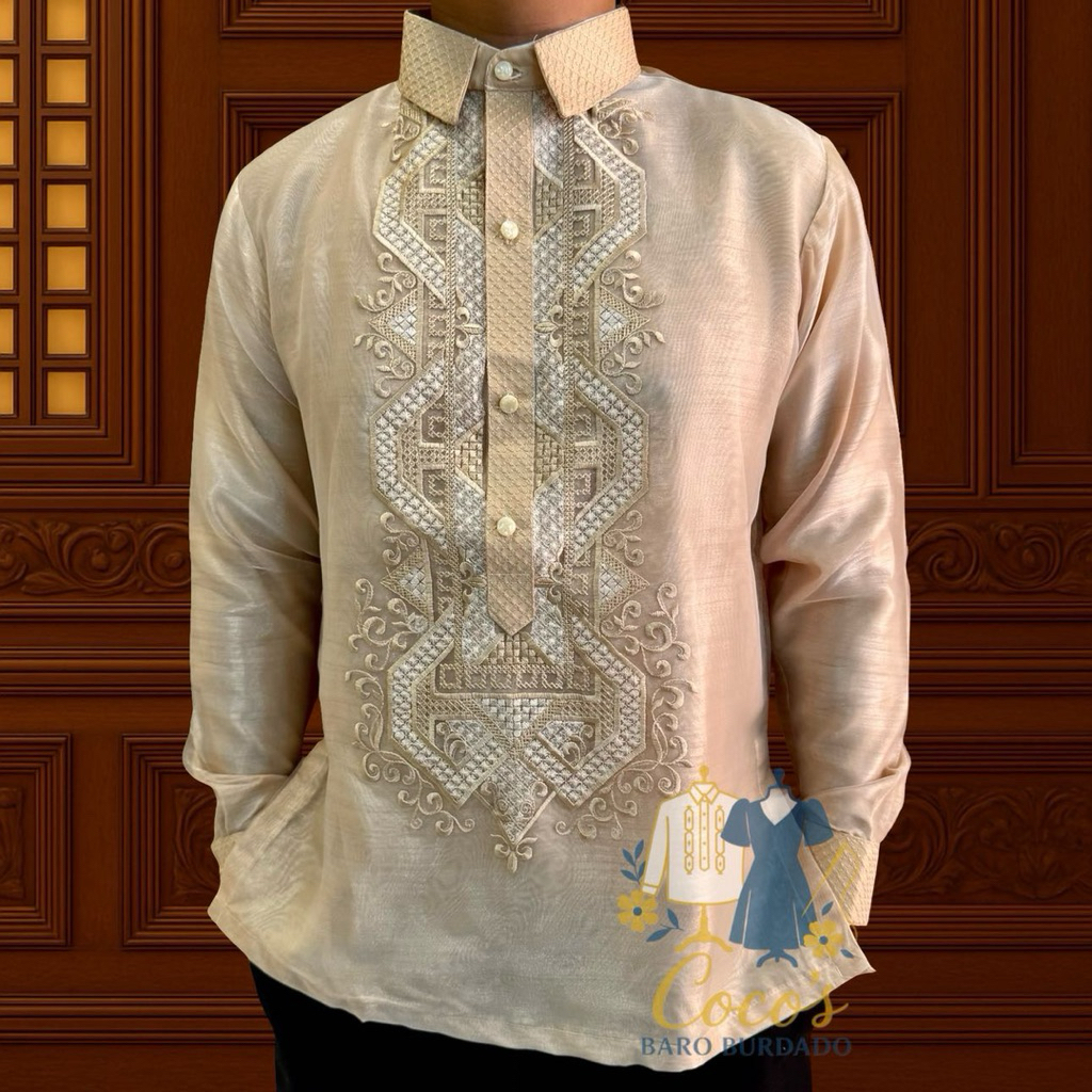 Mocca Callado Barong Tagalog for Men (Pinya Organza) | Shopee Philippines