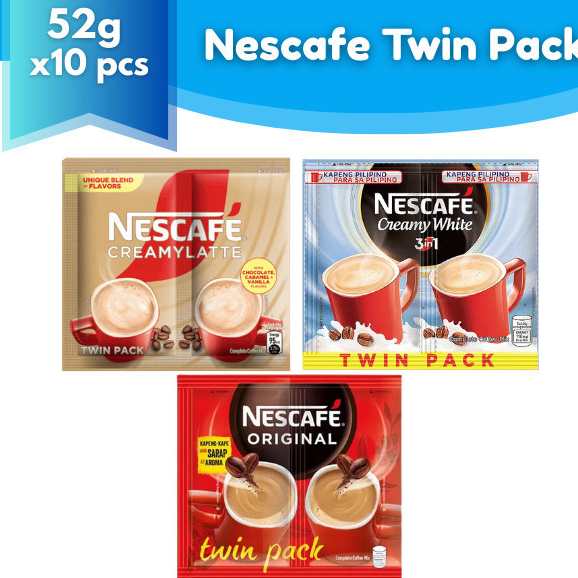 Nescafe Twin Pack (52g x 10pcs)– Original, Creamy White, Creamy Latte ...