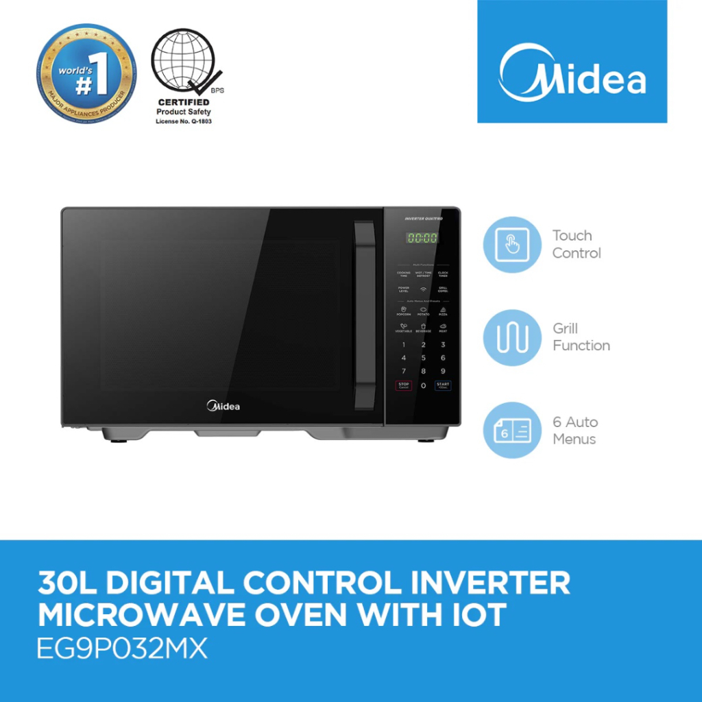 Midea 30L Inverter Quattro Series Digital Microwave Oven with Wi-Fi ...