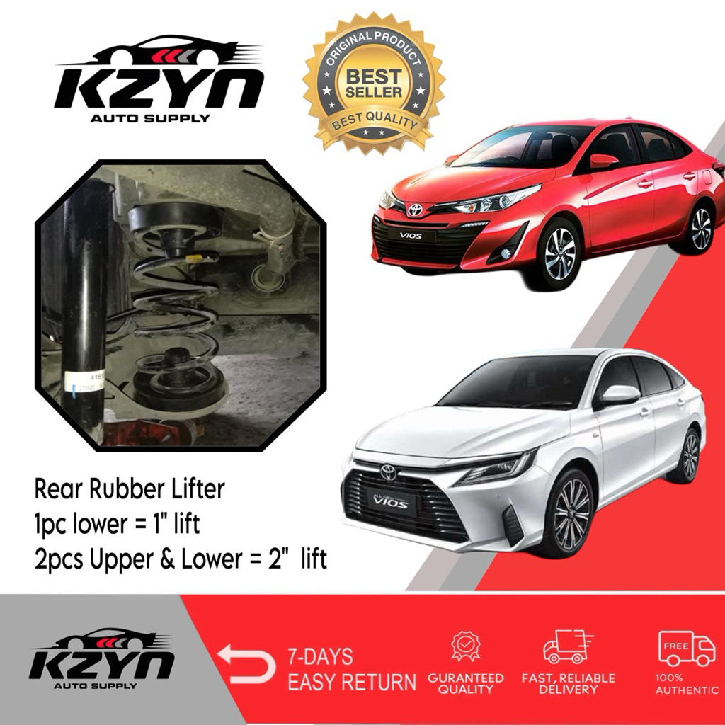 Toyota Vios Gen1–Gen4 Rubber Lifter Front & Rear 1”-2” Lift | Heavy ...