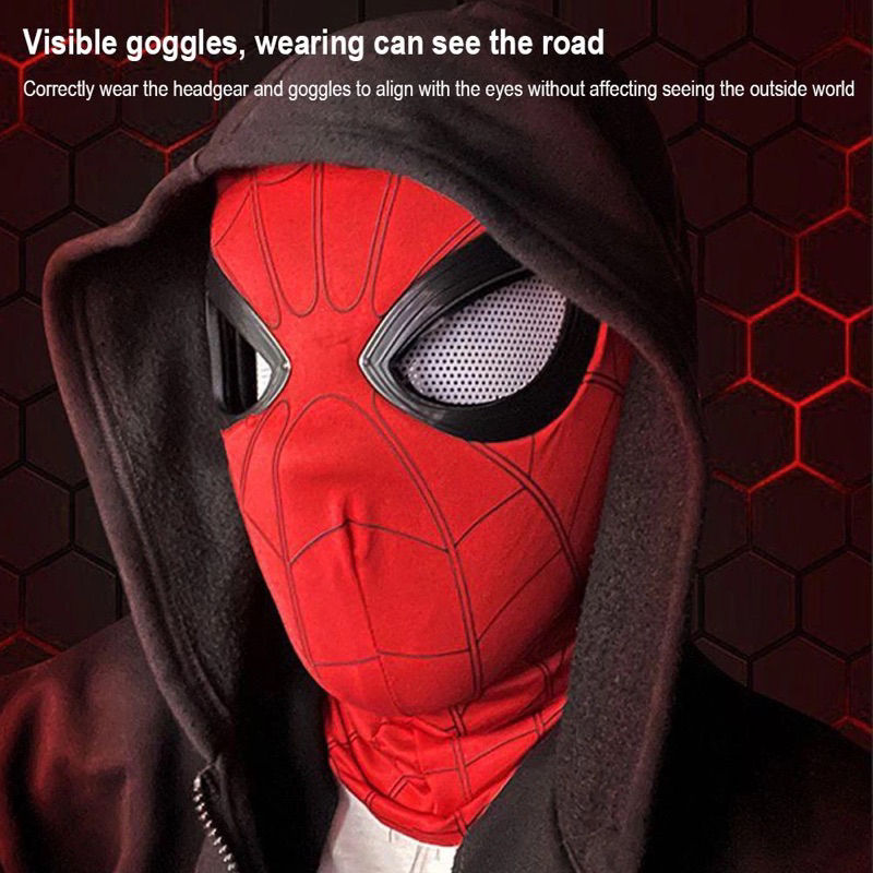 Spider-Man Headgear-Eyes Movable Manual Electric Blinking Mask Far From ...