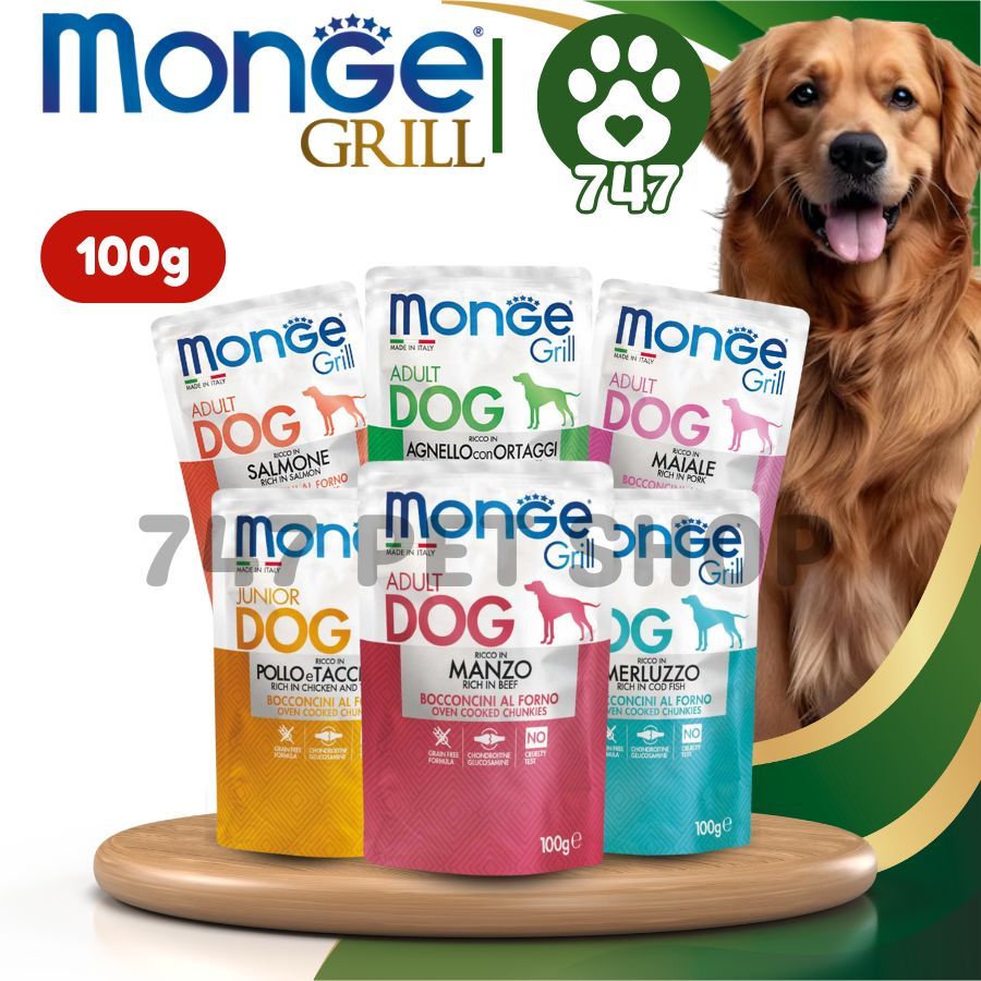 100g Monge Grill Wet Food Pouch Enhanced Palatability Pet All Stages ...