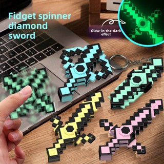 Glow-in-the-Dark Minecraft Diamond Sword – Stress Relief Fidget Spinner ...