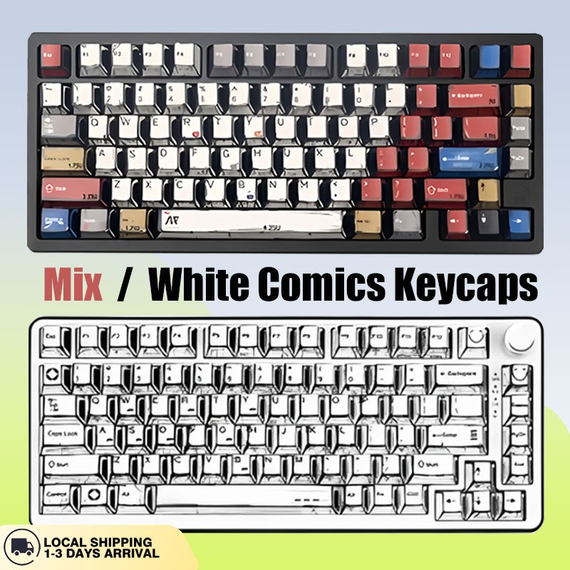 Comics Keycaps 141 Keys Dye Sublimation Cherry Profile PBT Set For DIY ...