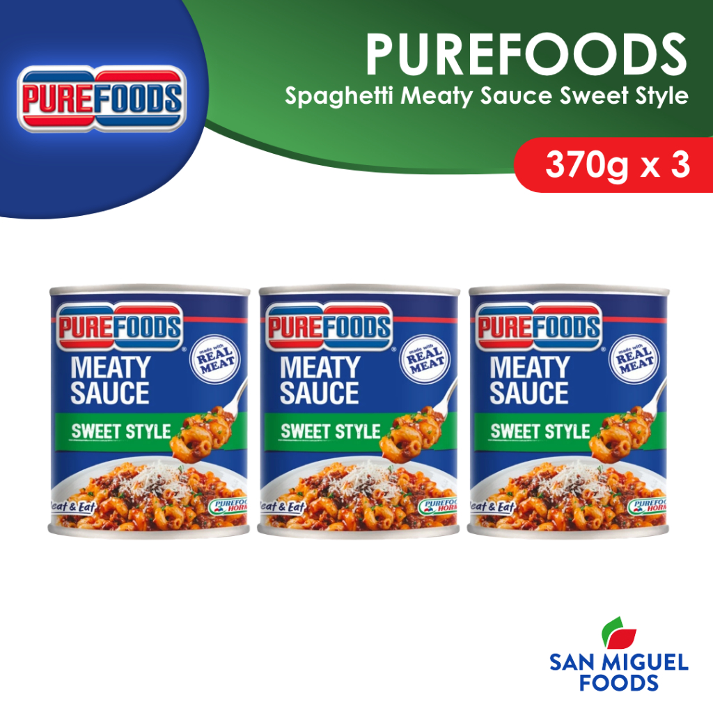 Purefoods Spaghetti Meaty Sauce Sweet Style (370g) Set of 3 | Shopee ...