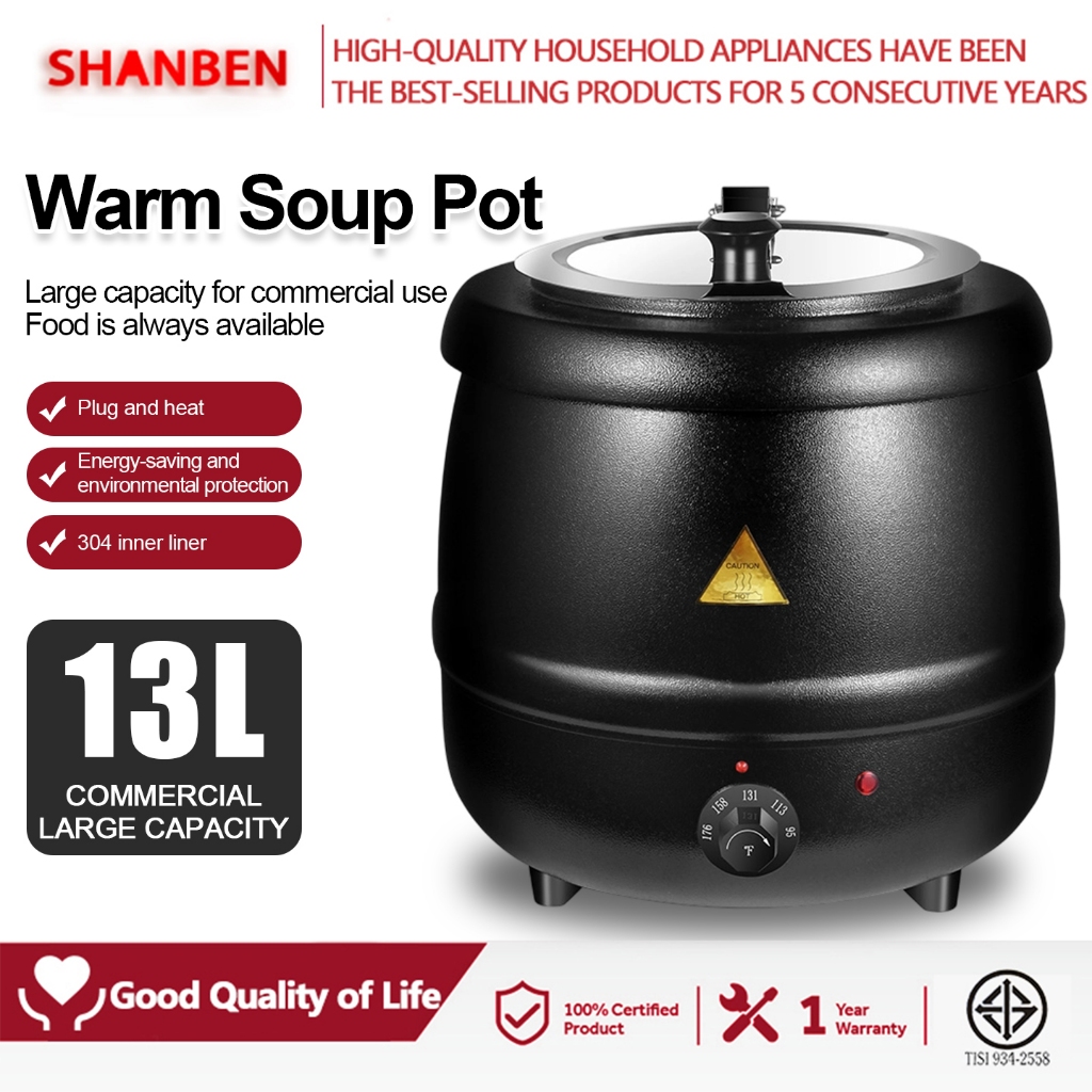 SHANBEN 10 Liter Commercial Soup Warmer - Stainless Steel Electric ...